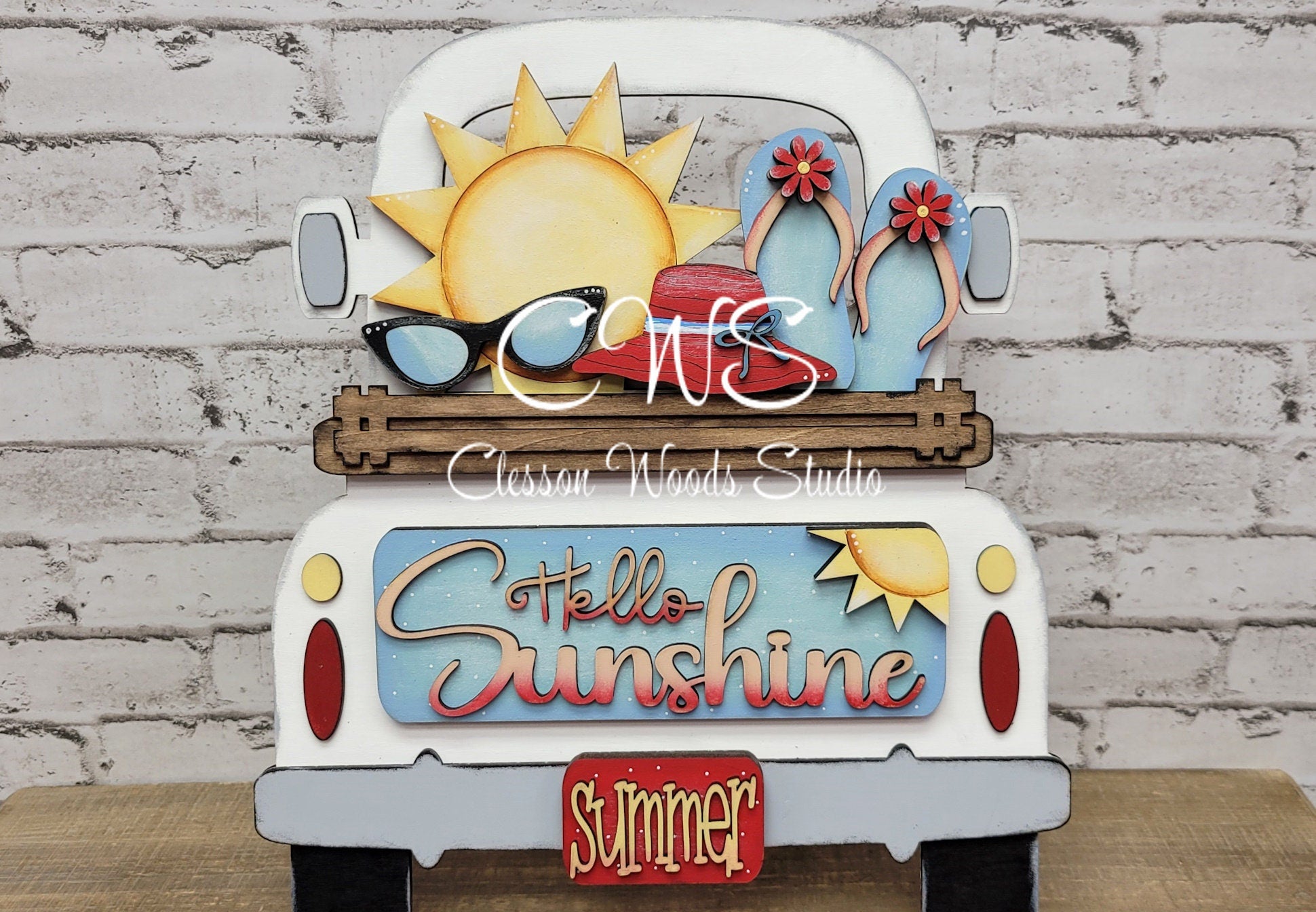 Hello Sunshine Summer Hand Painted Truck Accents – Clesson Woods Studio