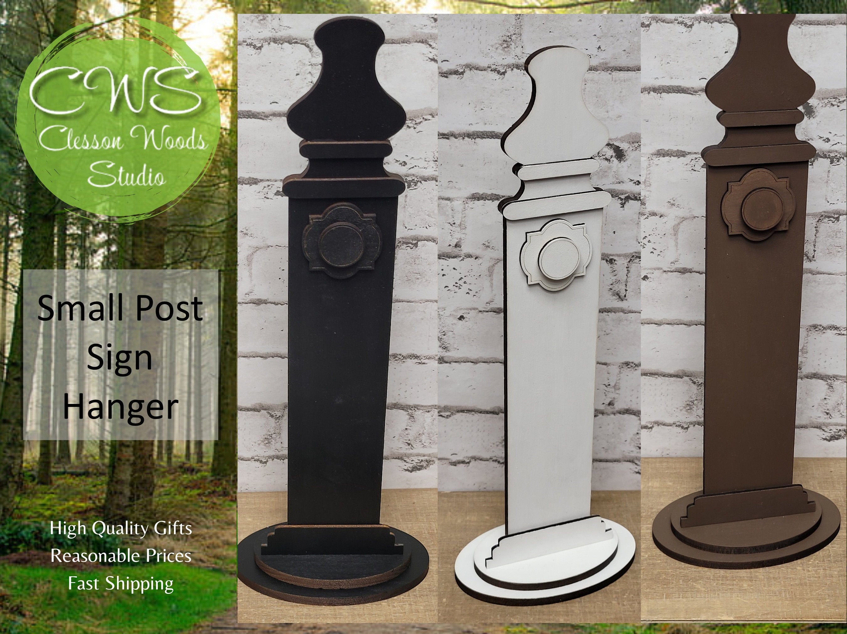 Small Post Sign Holder – Clesson Woods Studio