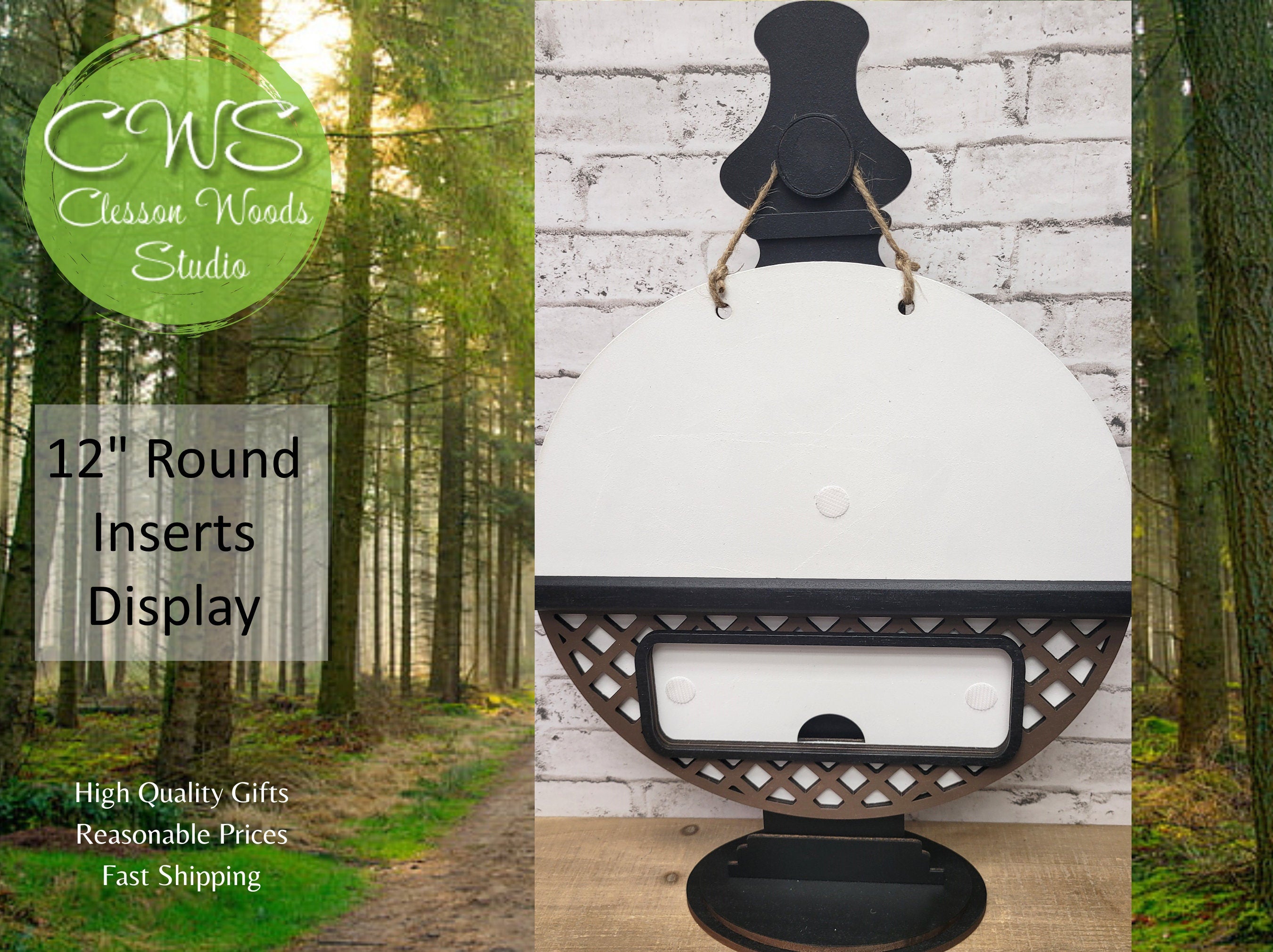 Large 12" Round Inserts Display – Clesson Woods Studio
