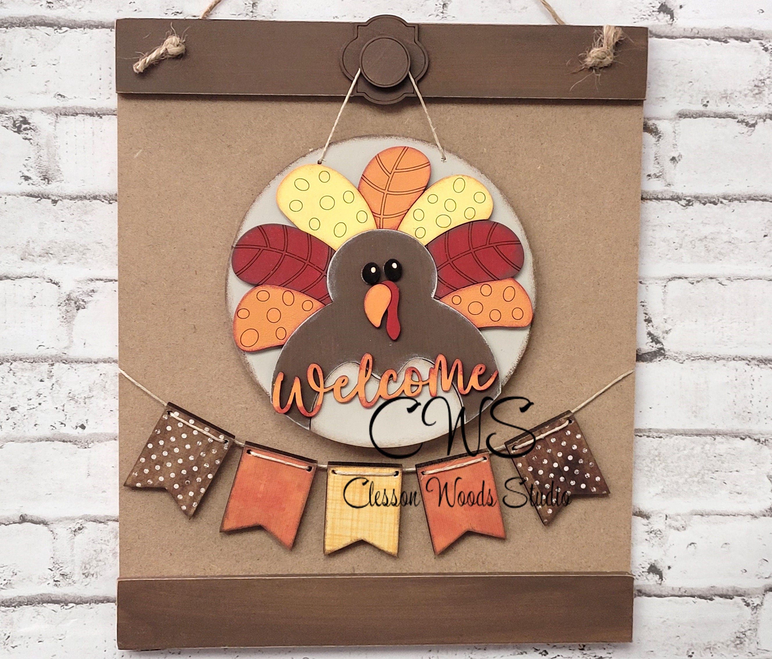Turkey Welcome 6 Inch Round Sign & Banner – Clesson Woods Studio